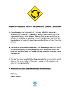Important-Traffic-Notice – Town of Hideout, Wasatch County, UT